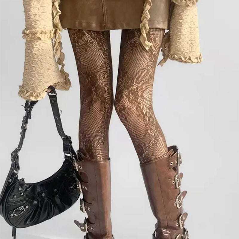 Floral Lace Patterned Tights | BOOGZEL CLOTHING – Boogzel Clothing