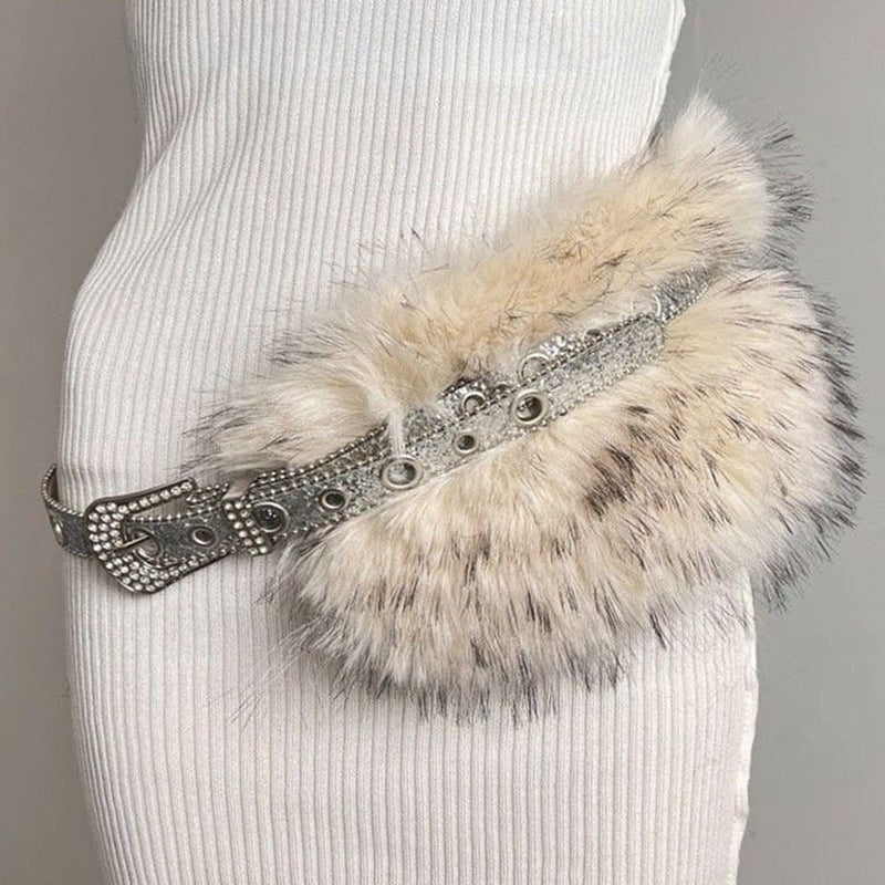 Frost Queen Y2K Fur Belt | AESTHETIC ACCESSORIES – Boogzel Clothing