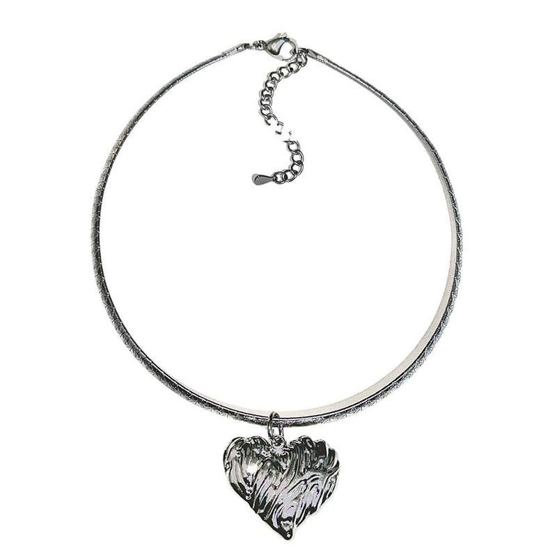 Silver Heart Coin Necklace | Crunge Accessories – Boogzel Clothing
