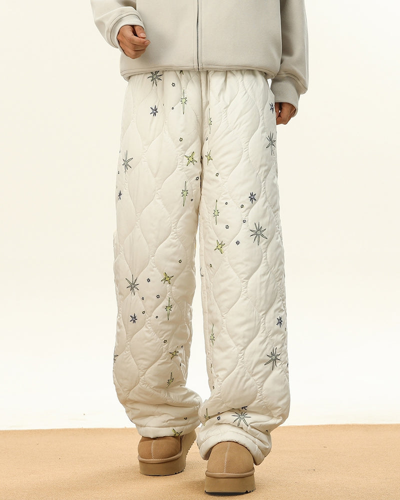 Warm Quilted Snowflake Pants | AESTHETIC CLOTHING – Boogzel Clothing